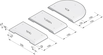 Oversteekplaats met prefab middengeleiders
